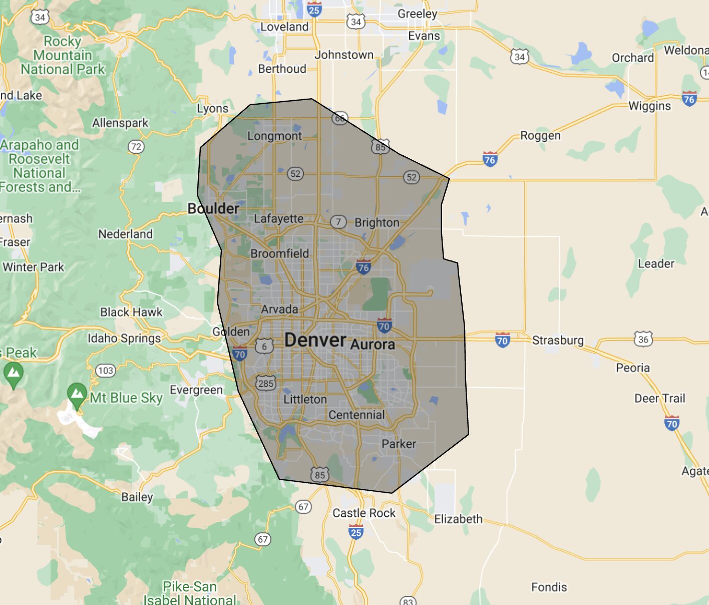 Service Areas Greater Denver | Best Choice Roofing